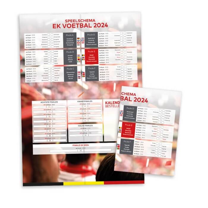 EK A3 poster gevouwen A5 bestellen? Snel geleverd